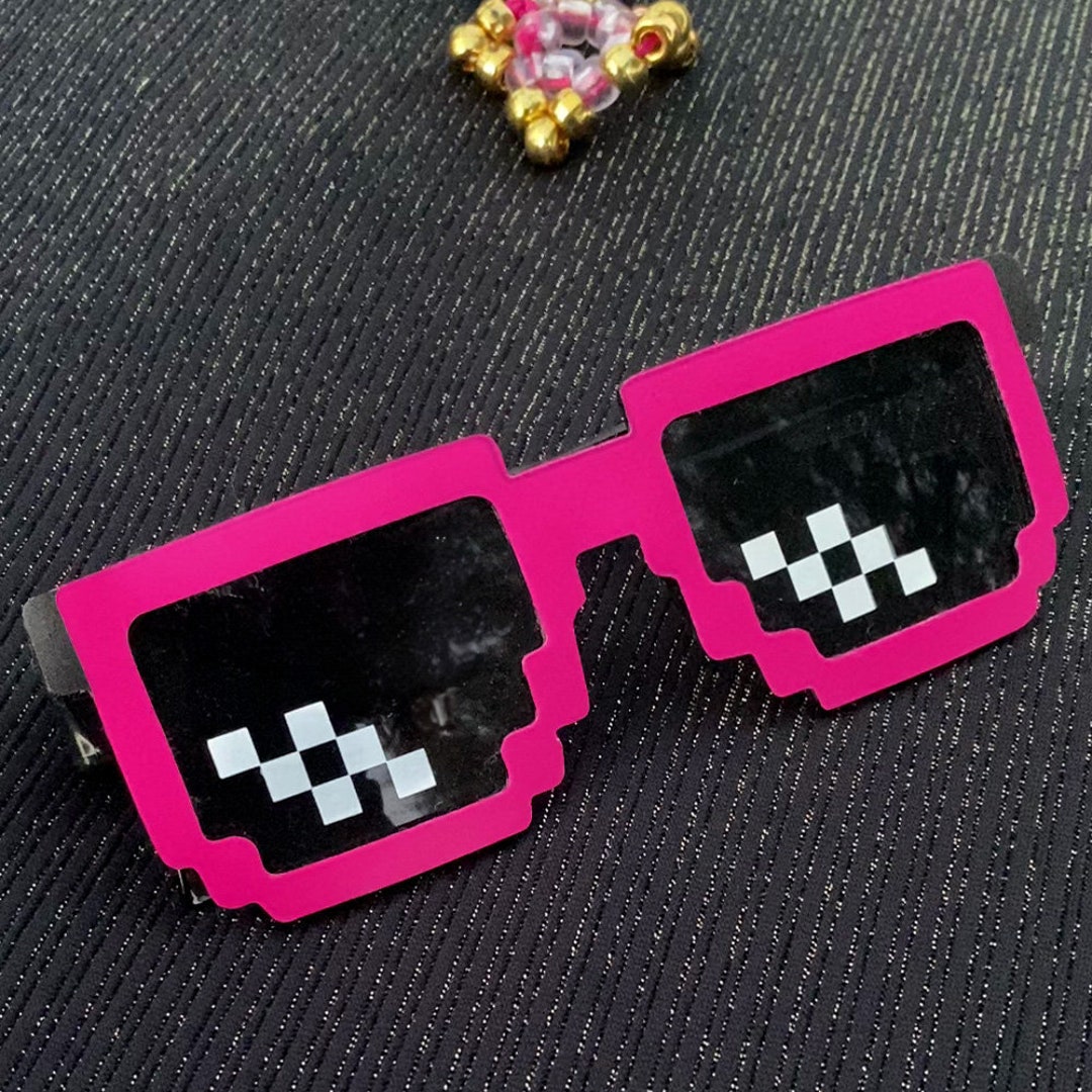 Pink Party LED Light up Glasses, Pixel Glow Glasses, Neon Festival Rave ...