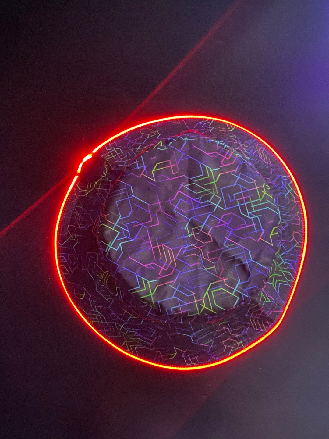 Neon Light up Bucket Hat Stash Pocket, LED Rave Hats, Trippy Bucket ...