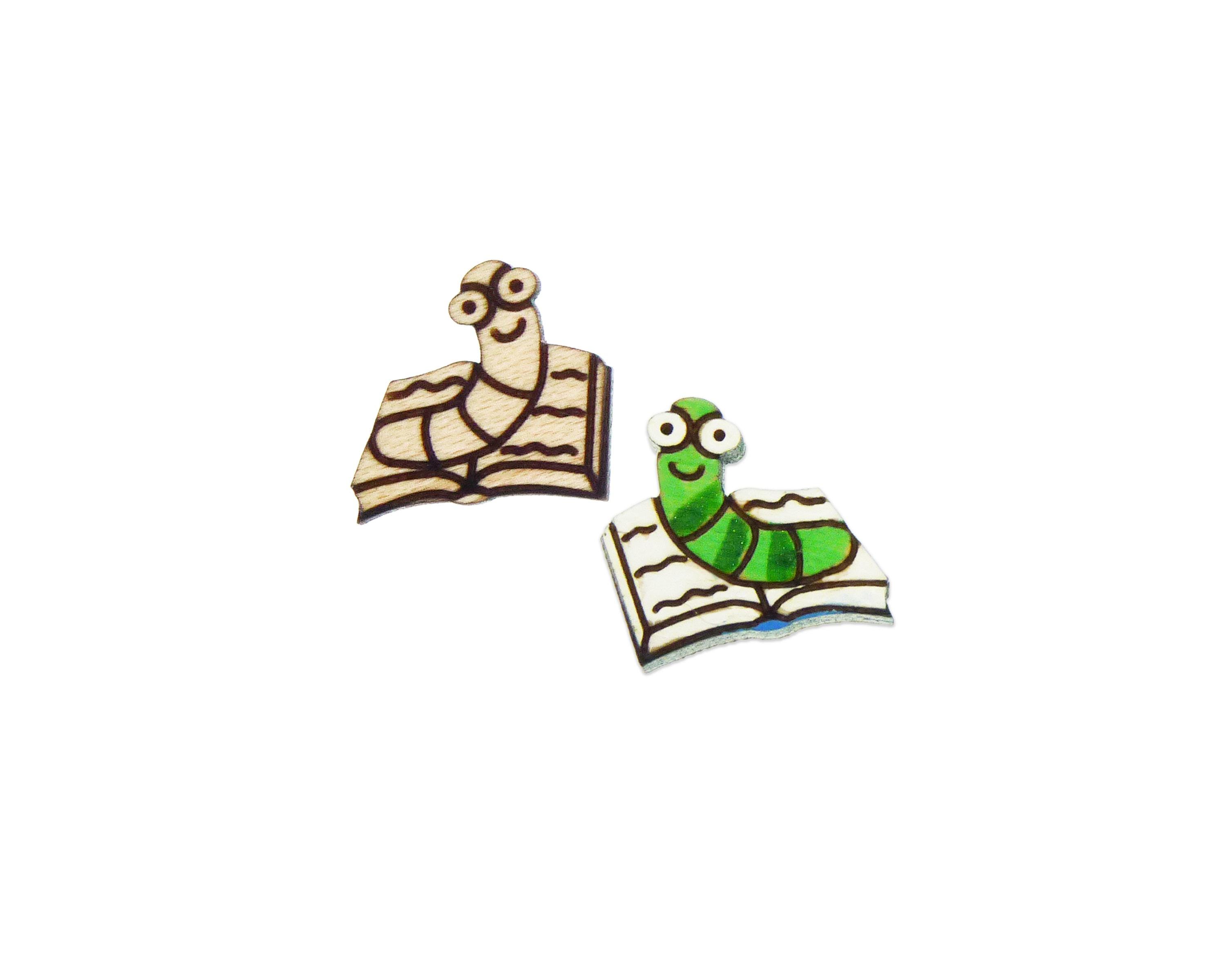 Bookworm, Bows, Honeycomb, Heart *choose* Mini Wood Earring Supply ...