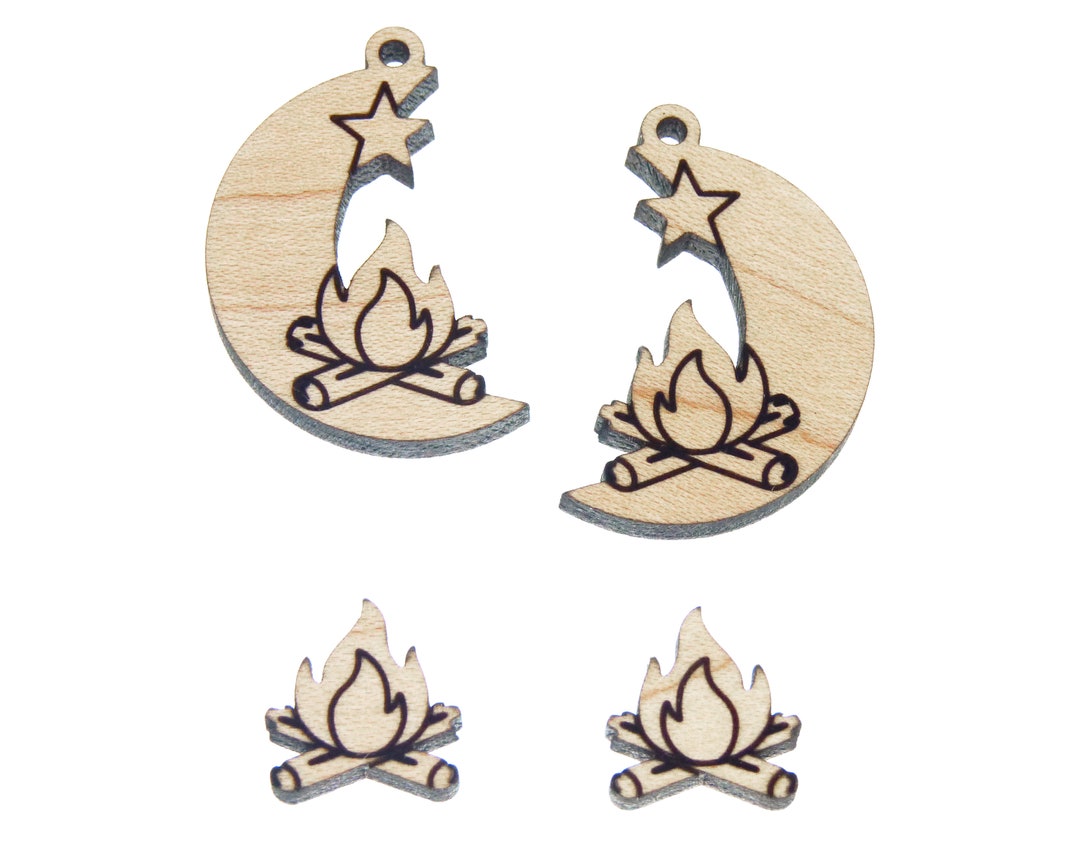 Campfire *choose Size* Engraved Wood Blanks | 4 or 10 Pieces | Jewelry ...