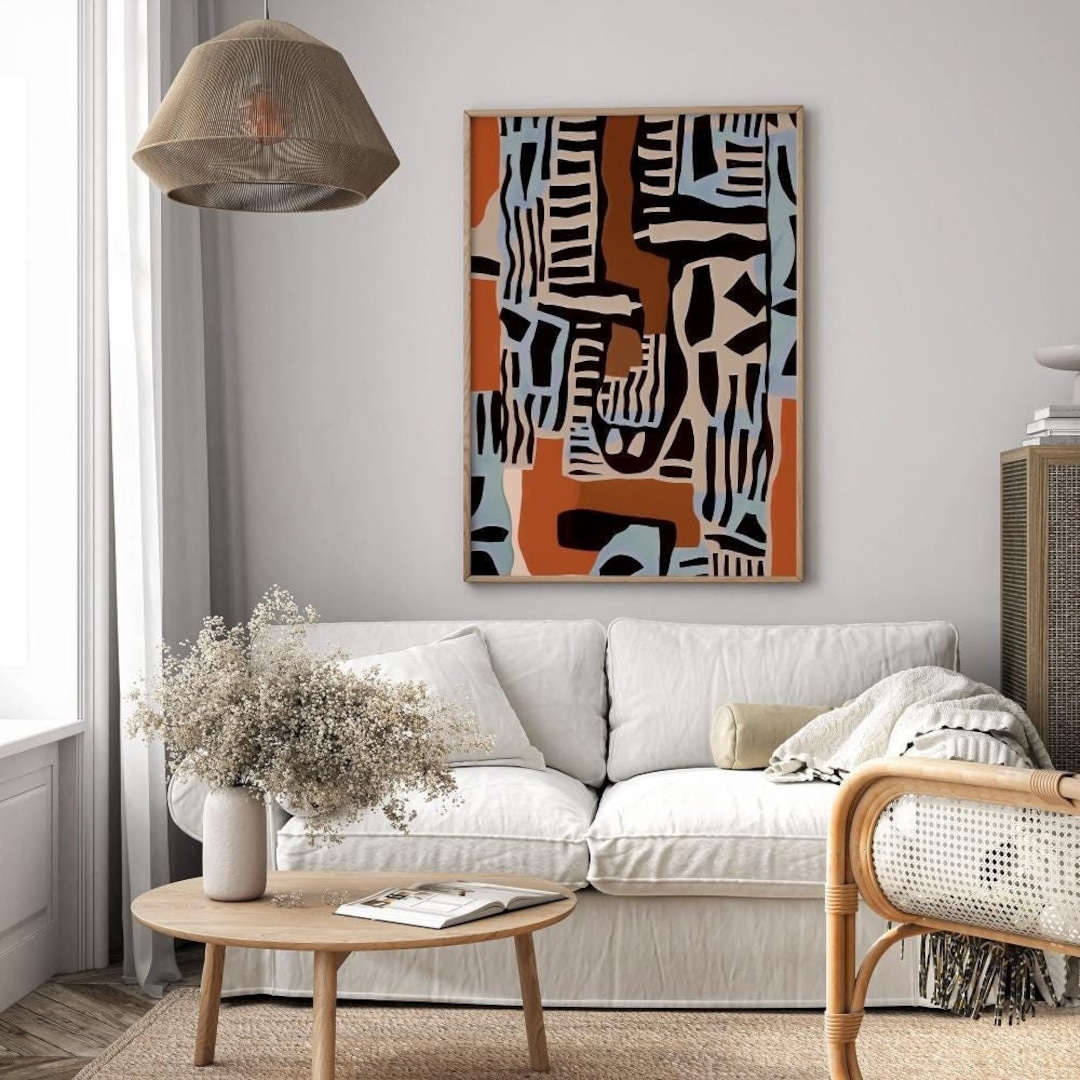 African Abstract Art Print Poster African Decor Colorful Painting Abstract Wall Hanging ...