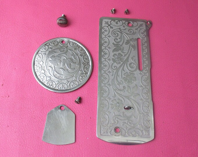Singer Model 127 Treadle Sewing Machine Face Plate and Side Plates With ...