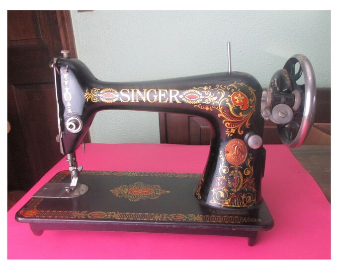 Antique Singer Red Eye Model 66 Treadle Sewing Machine Head Model 66-1 ...