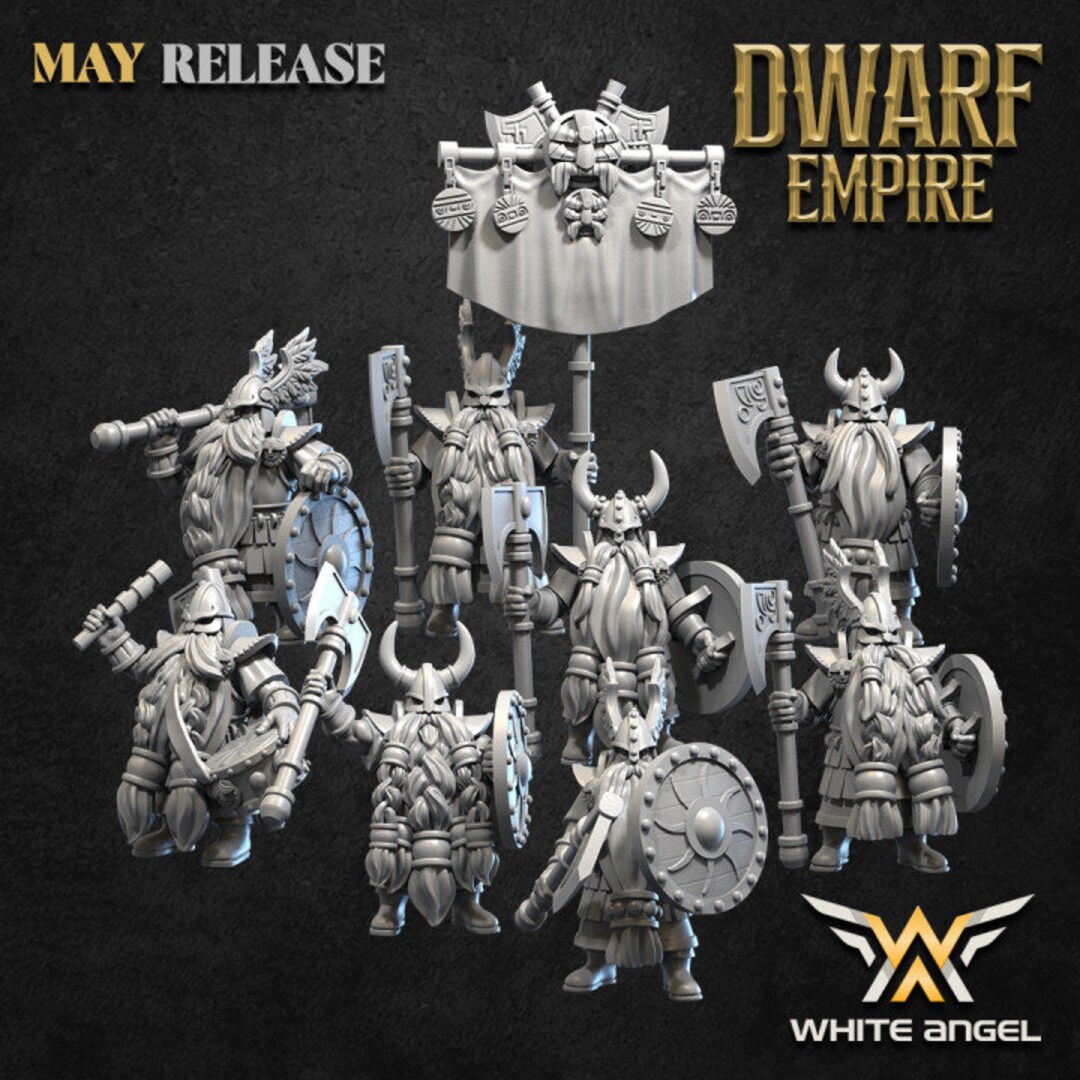 Dwarf Master Beard Warrior - Dwarf Empire | White Angel Miniatures ...