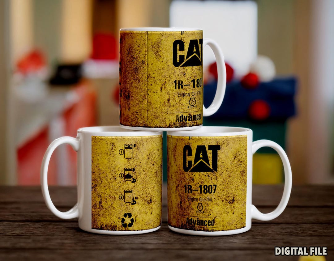 Digital File for Mug CAT Machine Oil Filter Design for 330 Ml Mug ...