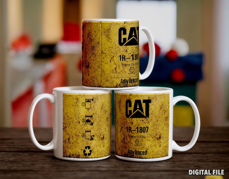 Digital File for Mug CAT Machine Oil Filter Design for 330 Ml Mug ...