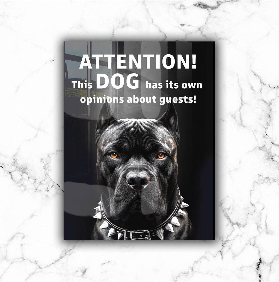 Cane Corso Dog Warning Sign: Funny Metal Print, Yard Safety - Etsy