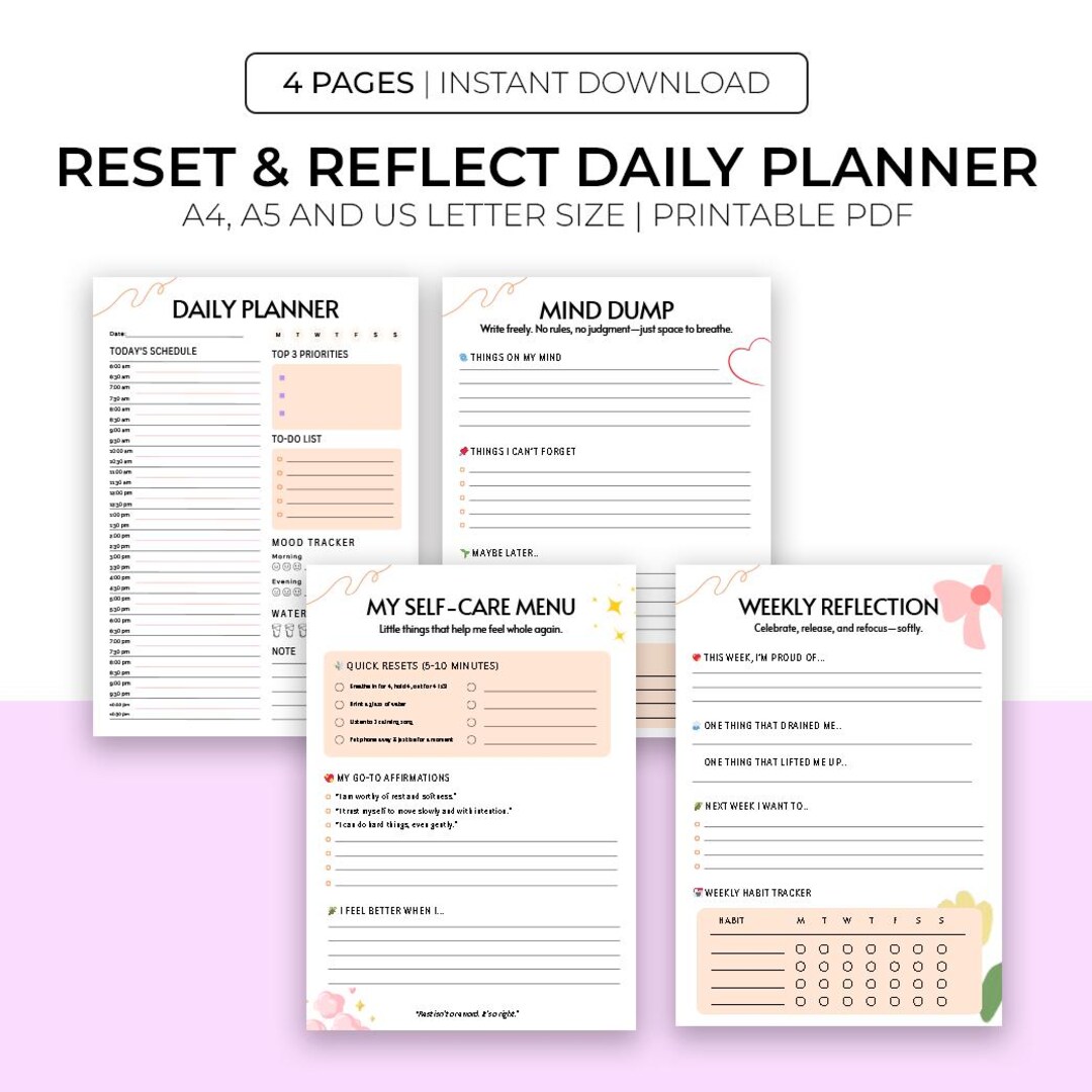Cute Girly Pink Daily Planner | To-do List Printout | Instant Download ...