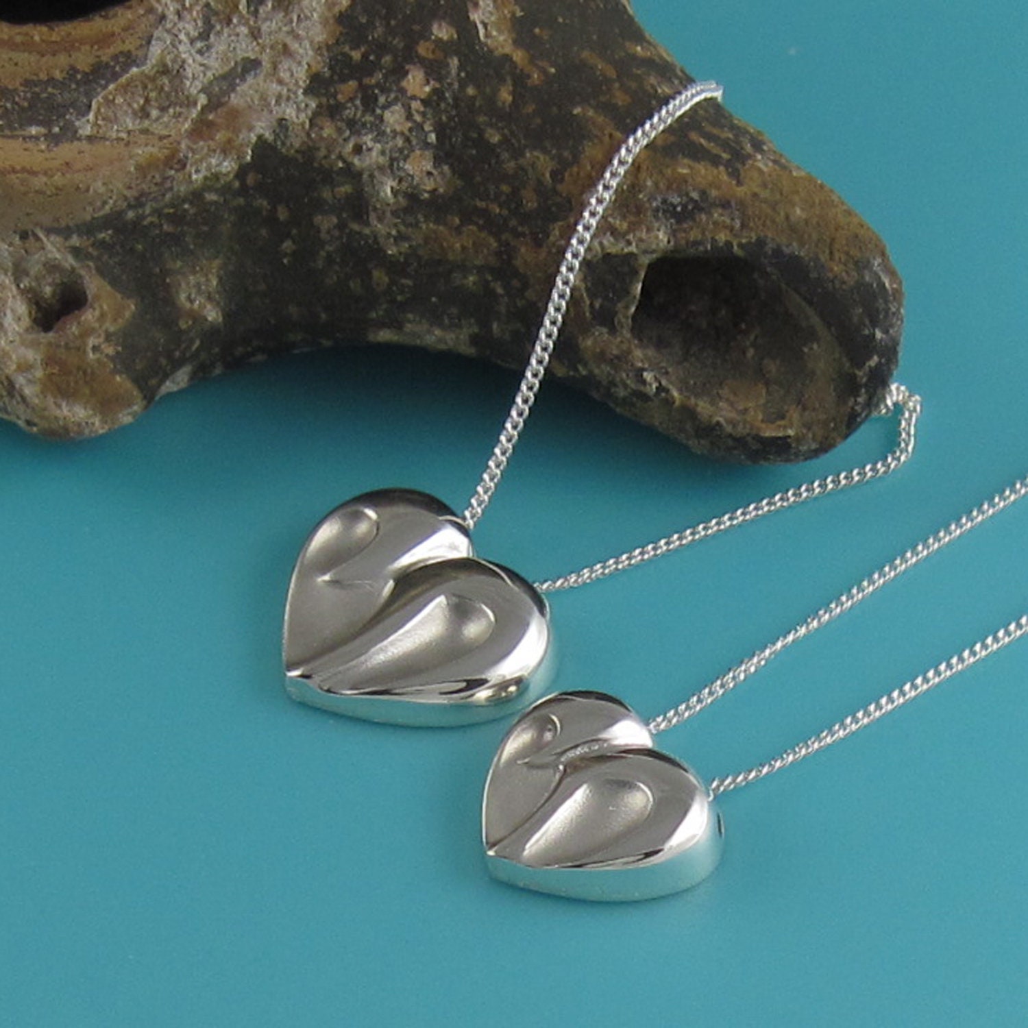 Womens Chai Necklace, Silver Chai Pendant With Chain, Chai in Heart ...