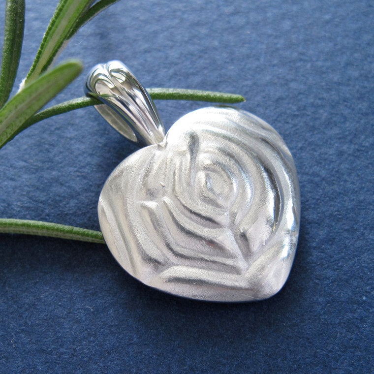 Sterling Silver Memorial Locket, Heart Urn Locket, Rose Remembrance ...