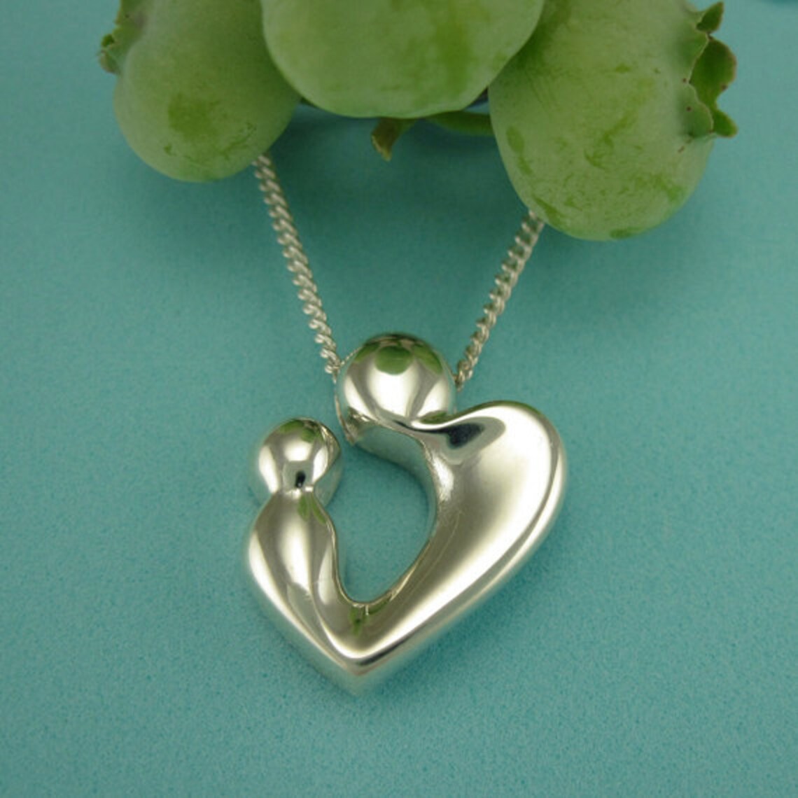 Mothers Jewelry, Silver Mom and Child, New Mother Gifts, ‘loving Heart ...