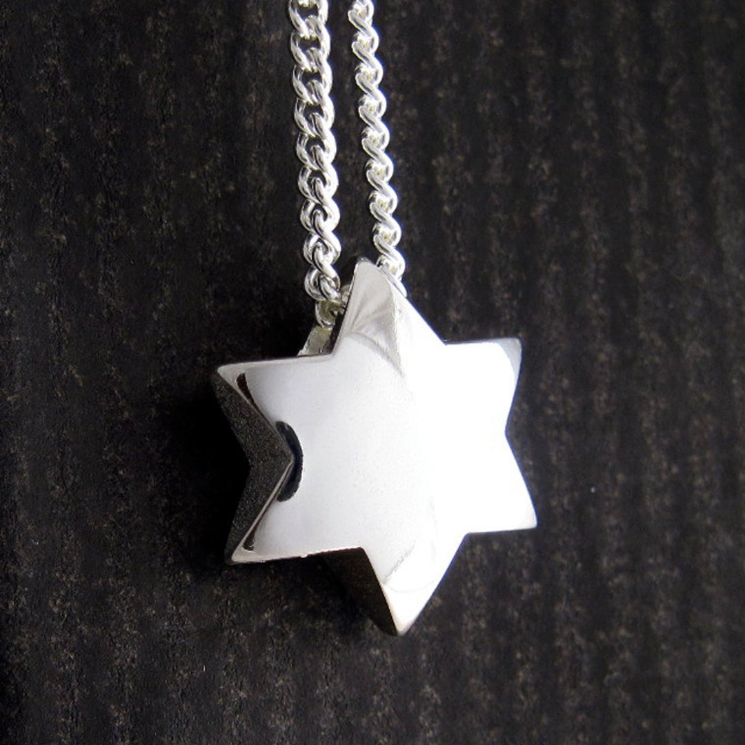 Mens Silver Jewish Star, Chunky Star of David, Magen David Pendant With ...