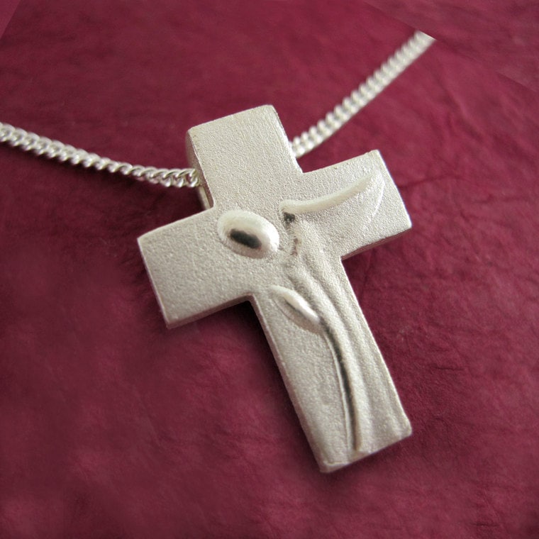 Silver Angel Cross Necklace, guardian Angel Cross Pendant With Chain ...