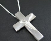 Mens Silver Cross Holy Spirit Cross With 1.8mm Chain Peace - Etsy