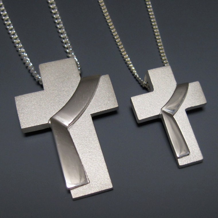 Deacon Stole Cross Necklace, Sterling Silver Deacon Pendant With Chain ...