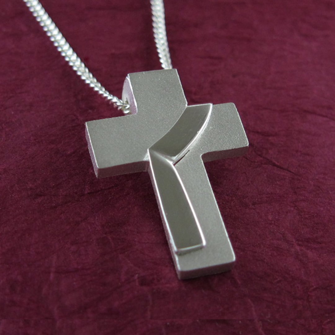 Deacon Stole Cross Necklace, Sterling Silver Deacon Pendant With Chain ...