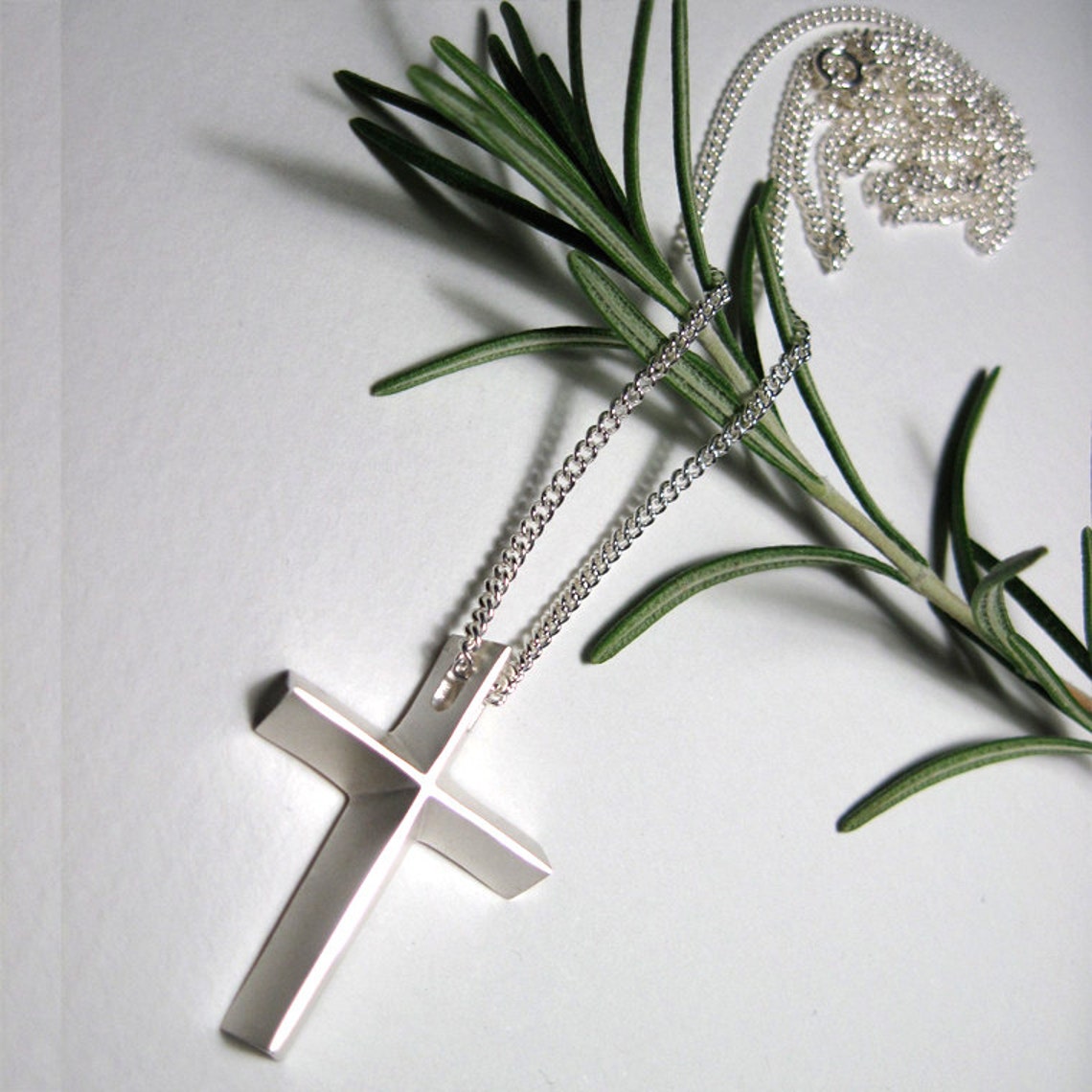 Mens Cross Necklace, Large Silver Cross Pendant With Chain, Epicenter ...