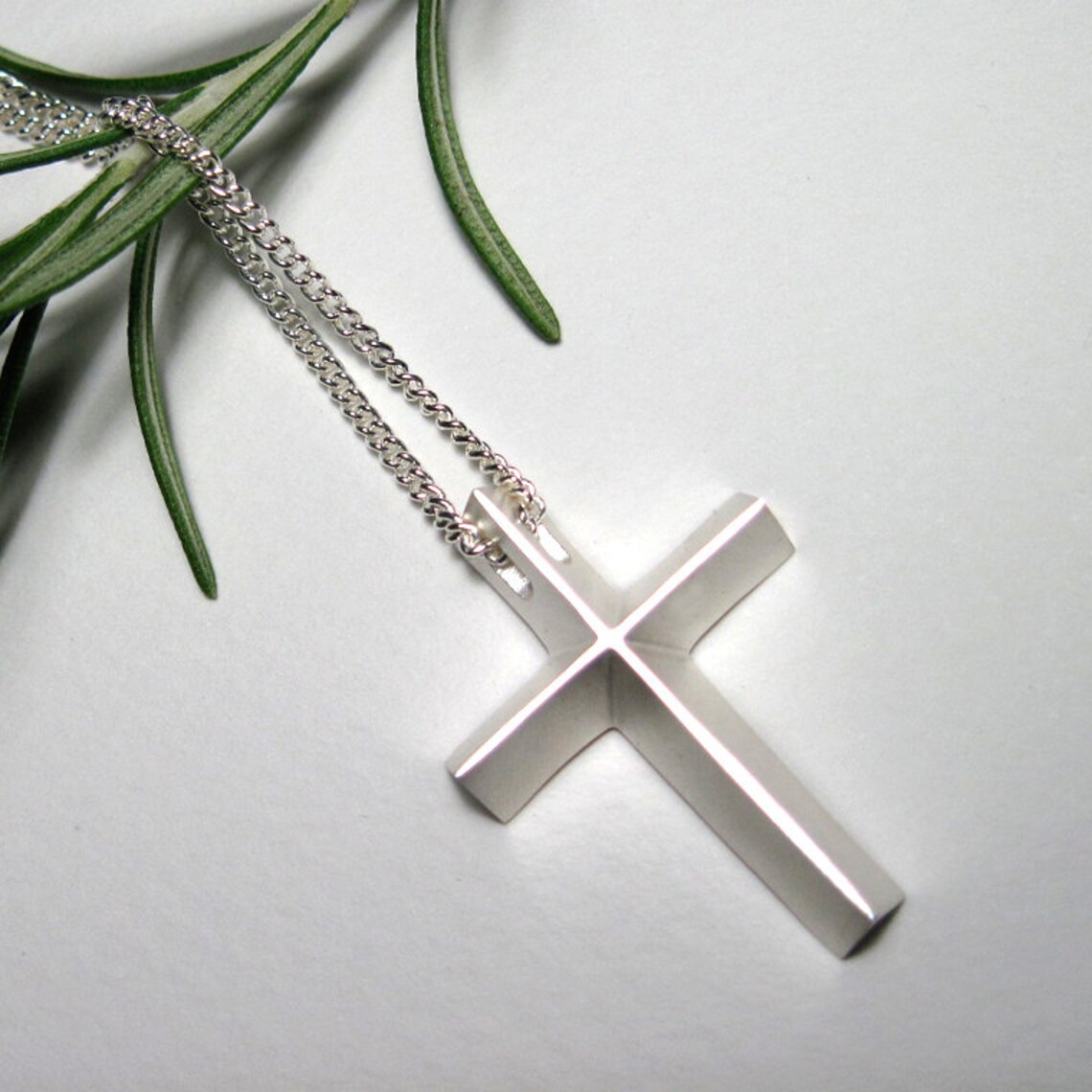 Mens Cross Necklace, Large Silver Cross Pendant With Chain, Epicenter ...