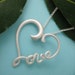 Silver Love Heart Necklace, Loveheart Pendant With Chain, Wirework ...
