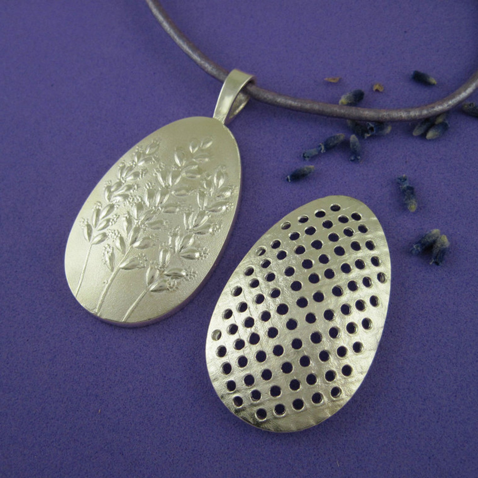 Lavender Sachet, Silver Perfume Locket, Lavender Bouquet Locket ...