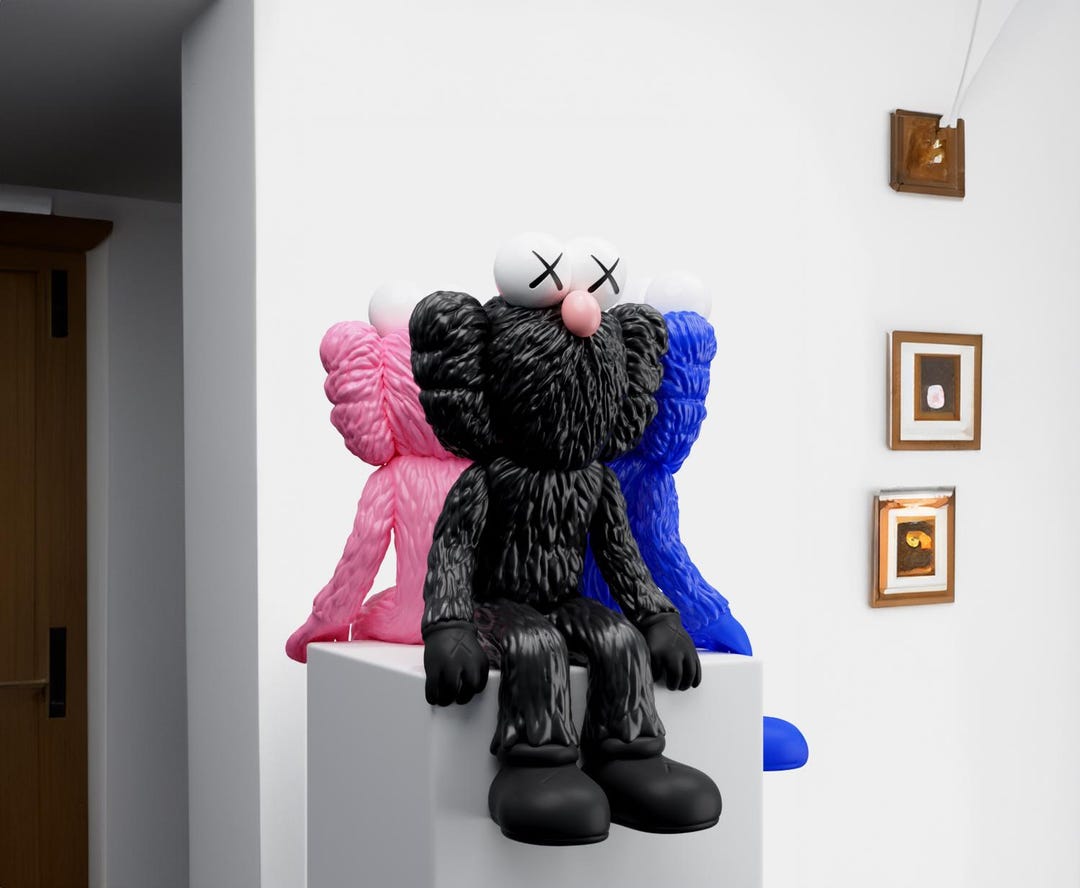 Kaws BFF Seated Statue Modern Decorative Art Figure, Collectible ...
