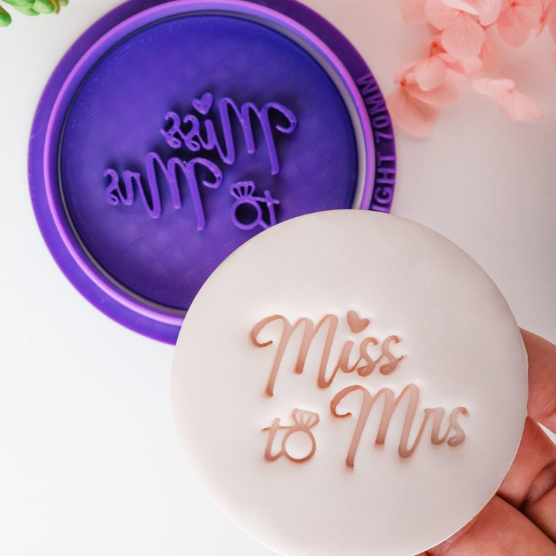 Miss to Mrs Cursive Cookie Stamp Fondant Embosser and Cookie Cutter Set ...