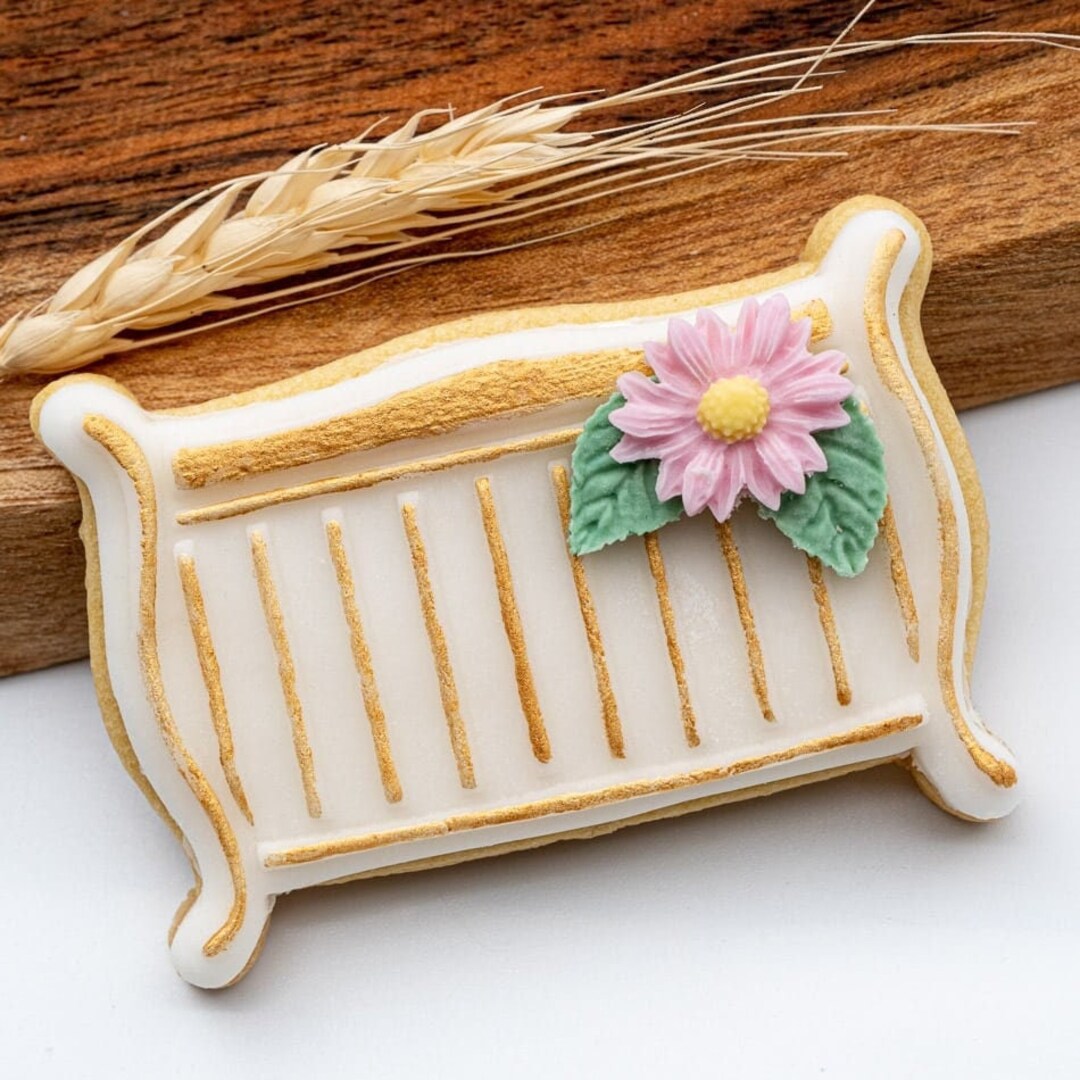 Baby Crib Raised Cookie Stamp & Cutter - Cot Fondant Cookie Stamp for ...