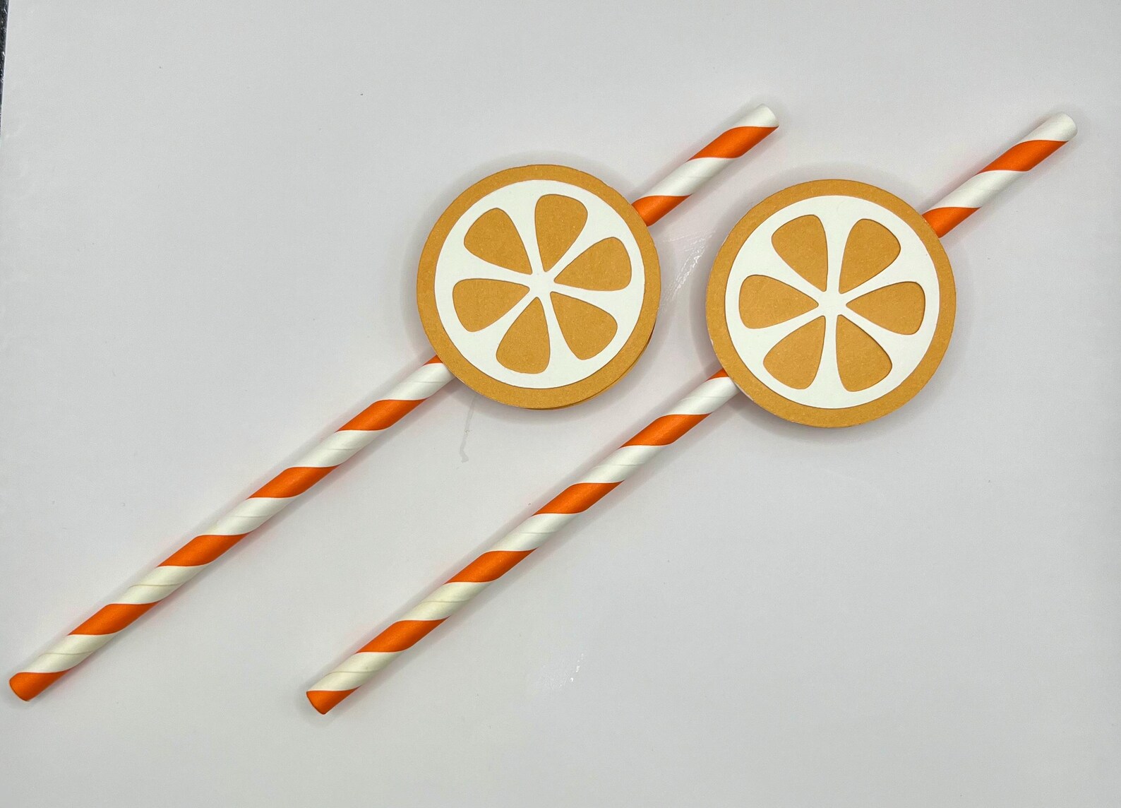 Citrus Paper Straws With Fruit Slice Toppers – Eco Friendly Party ...