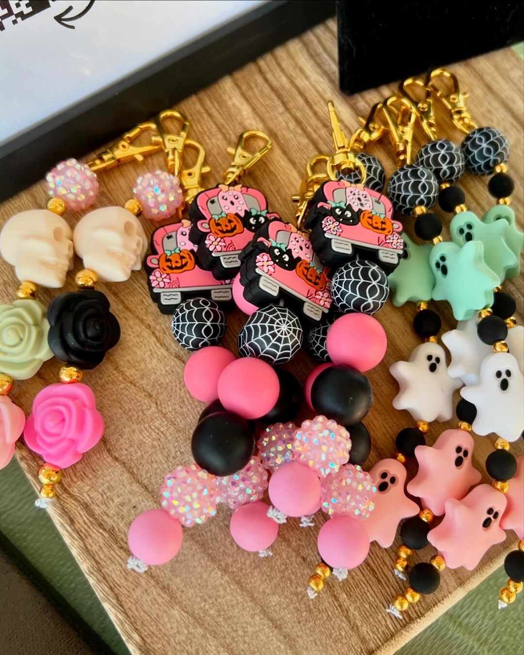 Spooky Keychain Halloween Accessories for Her Spooky Decor Flower ...