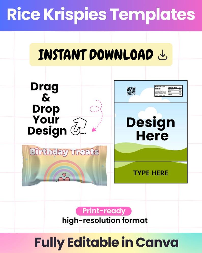 Editable Rice Krispies Wrapper Template | Rice Krispies Treat Label ...