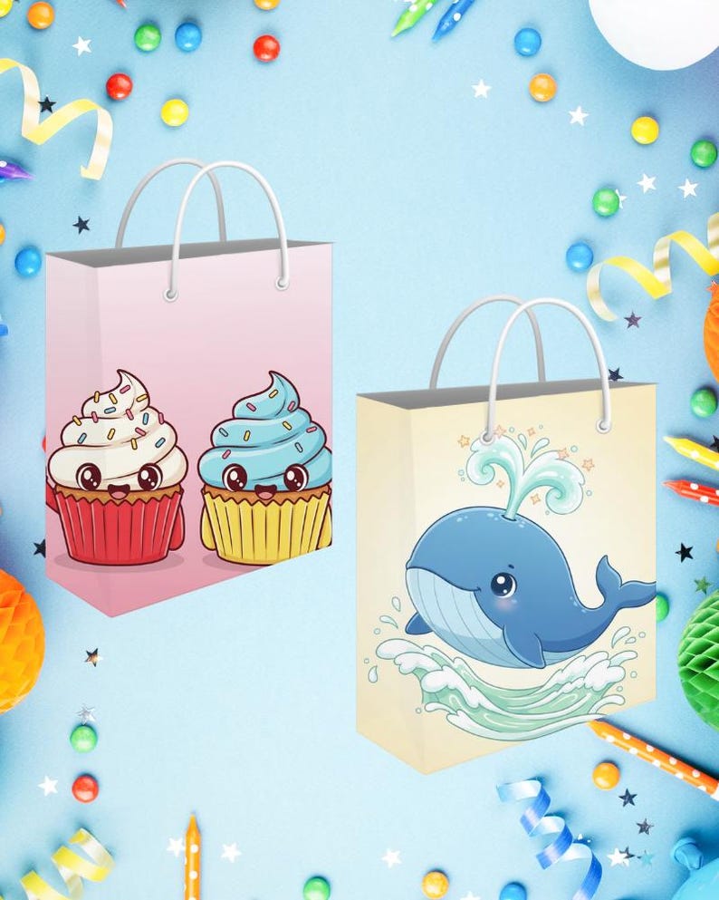 Editable Gift Bag Template Canva | Printable Party Favor Bag | DIY ...