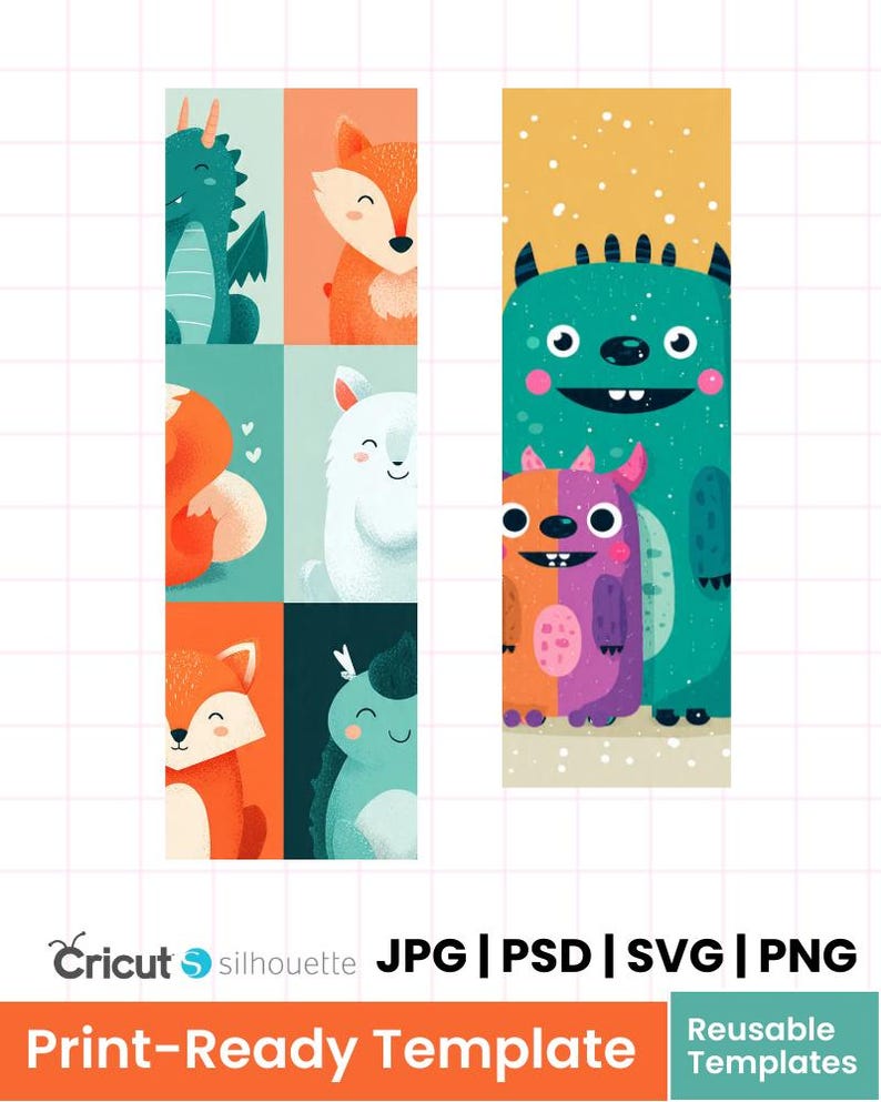 Editable Bookmark Canva Template | Printable Bookmark Set | Drag & Drop ...