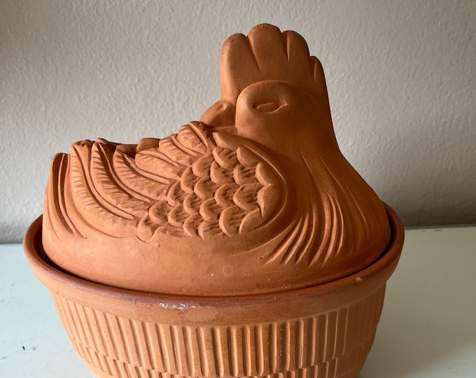 Terra Cotta Chicken Baker / Clay Baker in Shape of a Chicken / Nesting ...