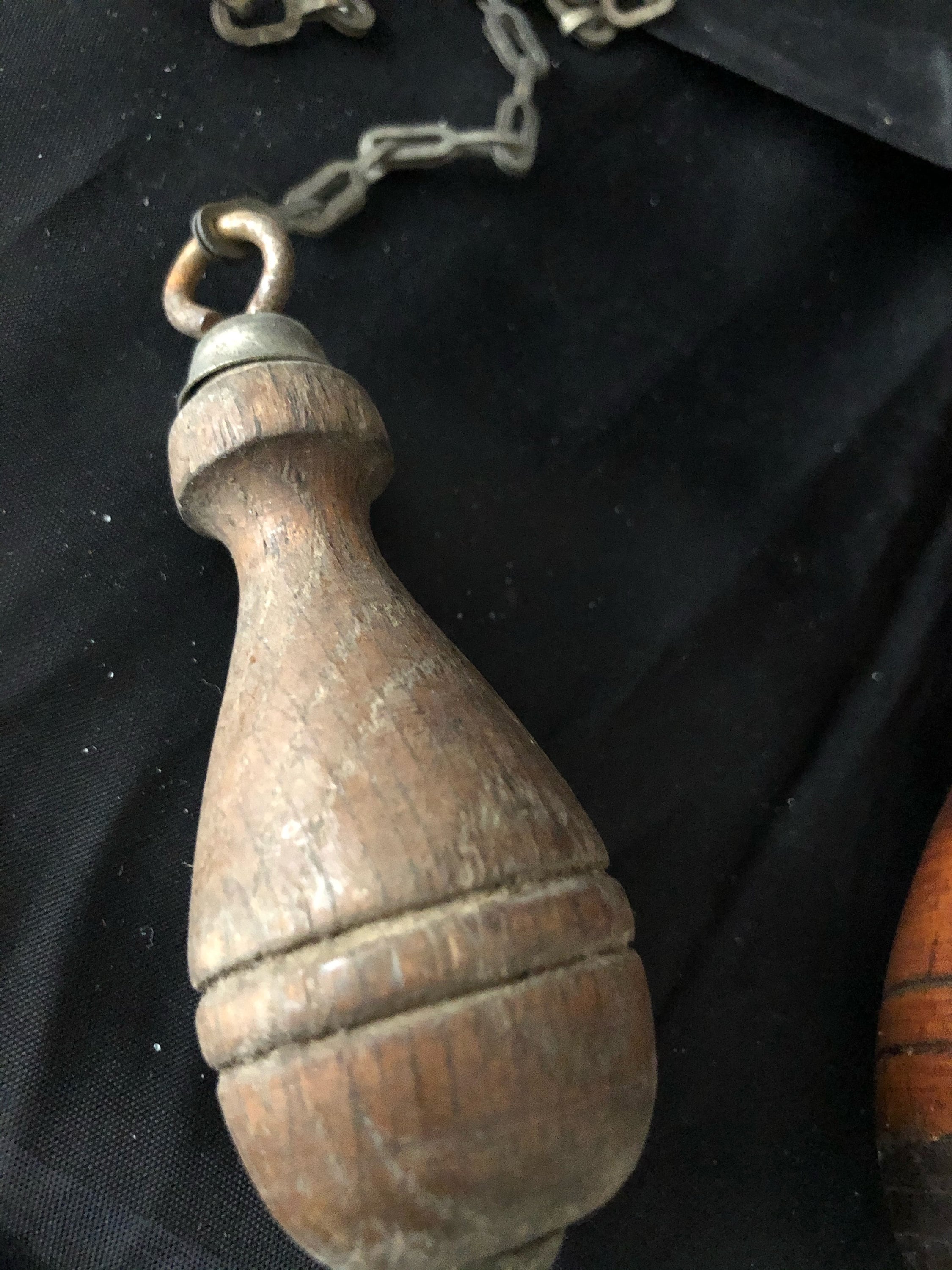 Set of two vintage light pulls / steampunk hardware / wooden | Etsy