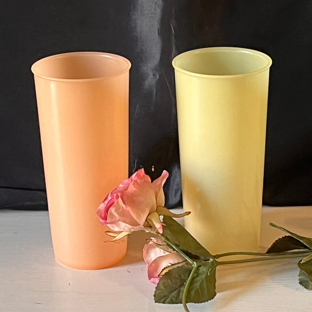 Vintage Used Tupperware Tumbler / Pastel 12 Ounce Drinking Glasses ...