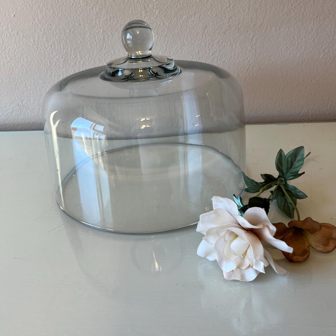 Large Glass Domed Cake Lid / Kitchen Gadget / Heavy Glass Cake Plate ...