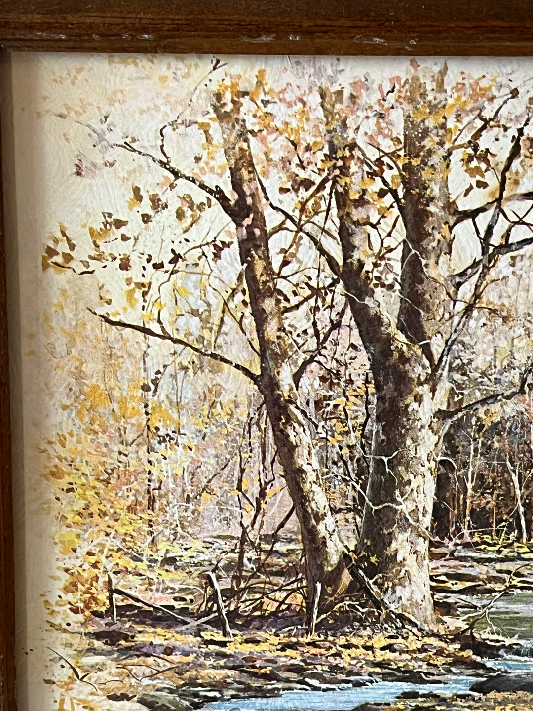 Vintage Wall Art / Small Autumn Picture by Lew Stamm / Framed Wall Art ...