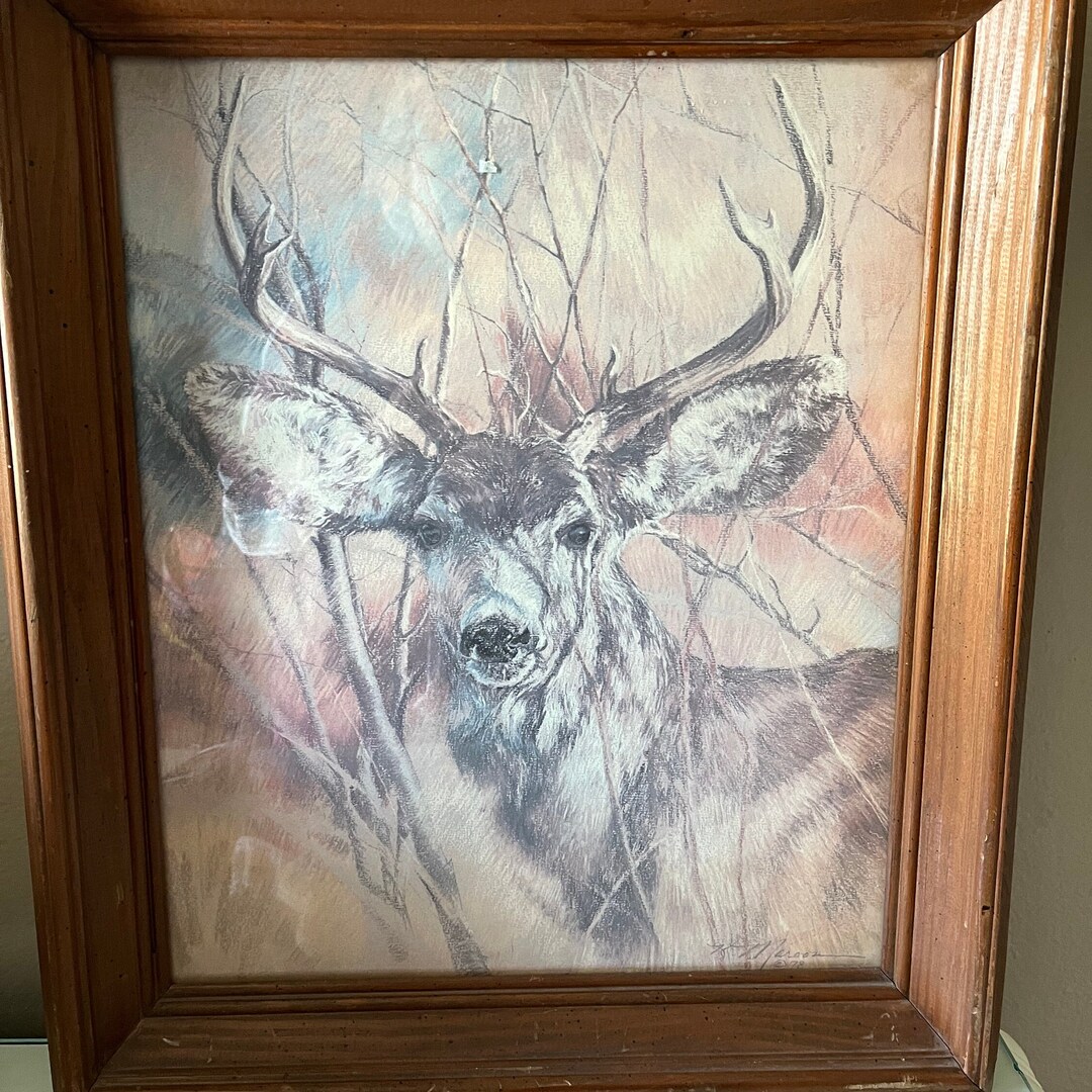 Vintage Deer / Buck With Rack Picture Home Interiors Circa - Etsy