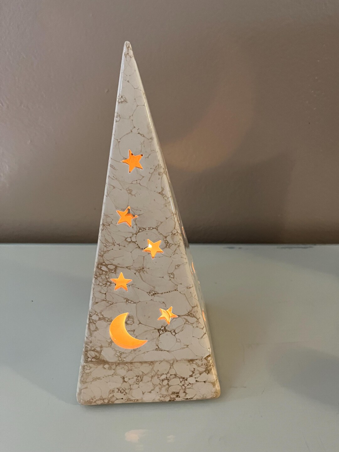 Vintage Partylite Pyramid Tea Light Burner: Galaxy Moon & Stars - Etsy