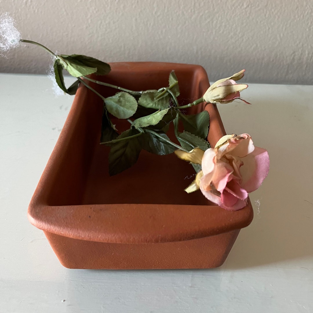 Red Clay, Terra Cotta Stone Loaf, Bread Pan / Made in USA Clay Bread ...