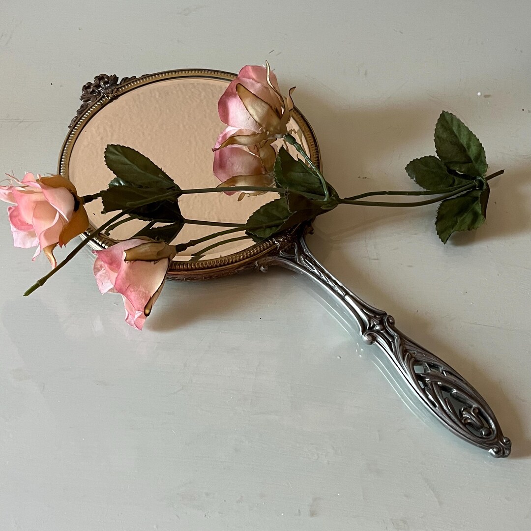 Vintage Apollo Silver Plate Hand Mirror - Made in Italy - Etsy