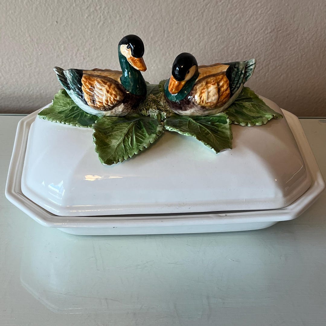 Bassano Del Grappa Italian Duck Pottery, Casserole Dish With 3D Mallard ...