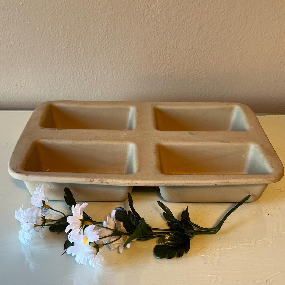 Pampered Chef Mini Loaf Pan / 4 Small Loaves Stone Bakeware / Pampered ...