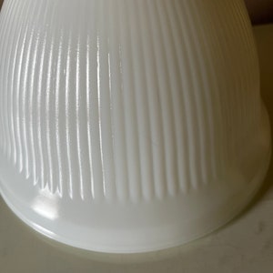 Opaque White Ribbed Lamp Shade / Milk Glass Diffuser Lamp Shade for Hanging Fixture or Torchiere ...