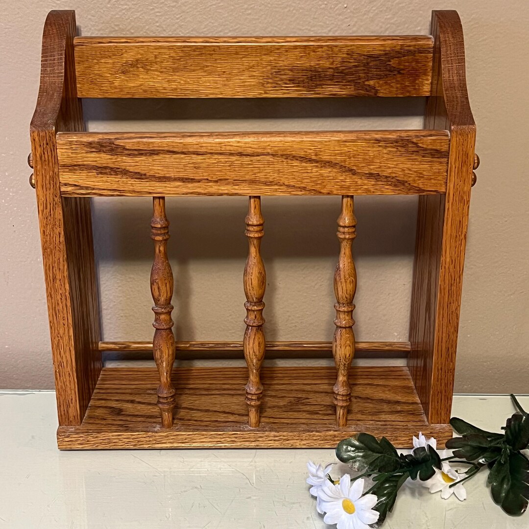 Wall Mount Wood Magazine Rack, Holder Bathroom Magazine Rack - Etsy