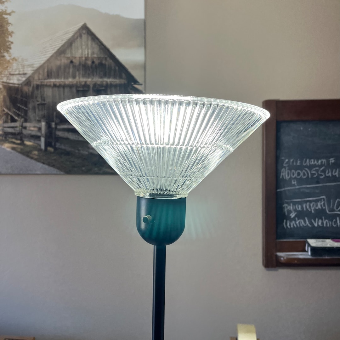 Torchiere Glass Lamp Shade / Large Art Deco Style Torchiere Glass Lamp ...
