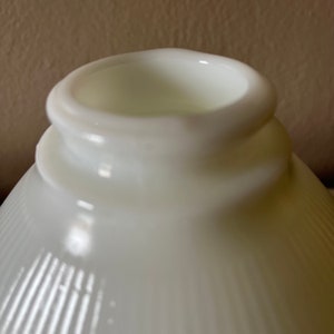 Opaque White Ribbed Lamp Shade / Milk Glass Diffuser Lamp Shade for Hanging Fixture or Torchiere ...