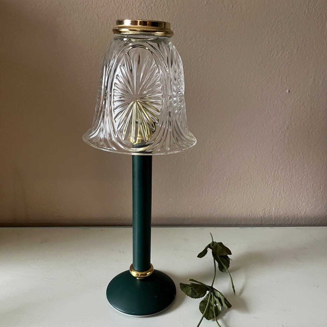 Vintage Tabletop Candle Lamp From Partylite / Circa 1980s Teal, Blue ...