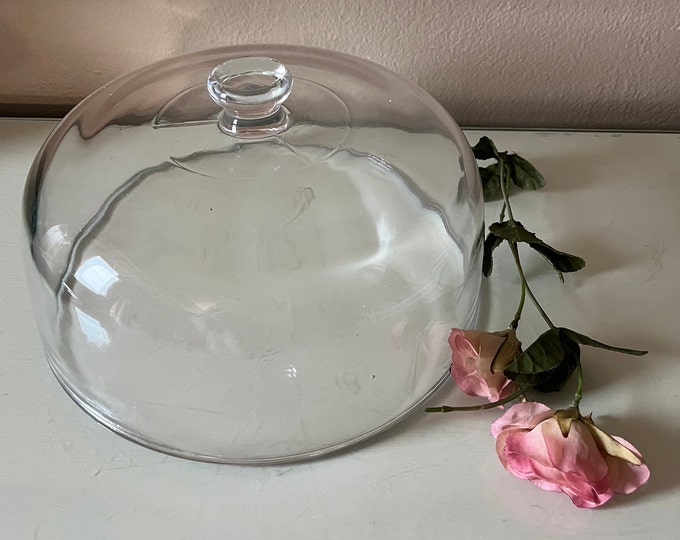 Large Glass Domed Cake Lid / Kitchen Gadget / Heavy Glass Cake Plate ...