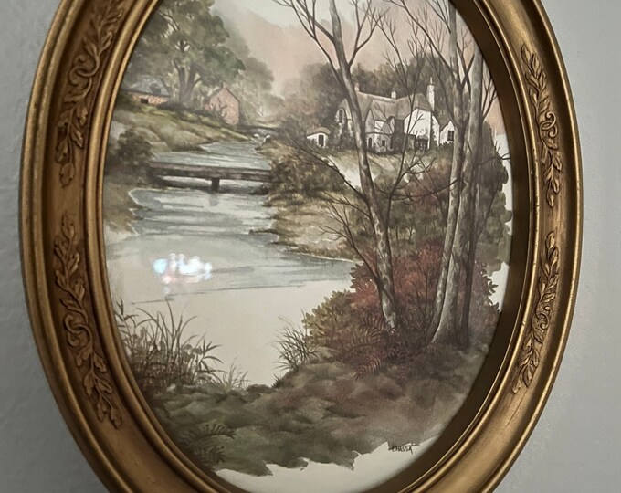 Retro Homco Wall Decor Oval Framed Pictures of House - Etsy